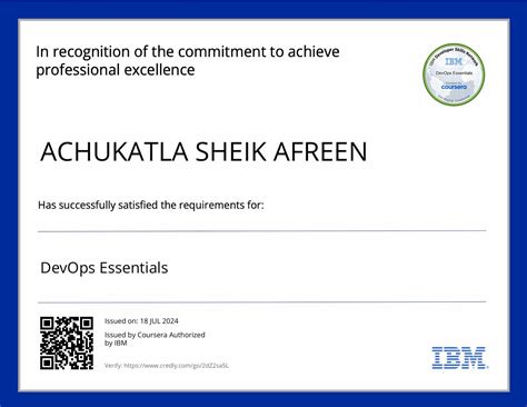 Achukatla Sheik Afreen On Linkedin Devops Learningjourney Coursera Ibm Certification
