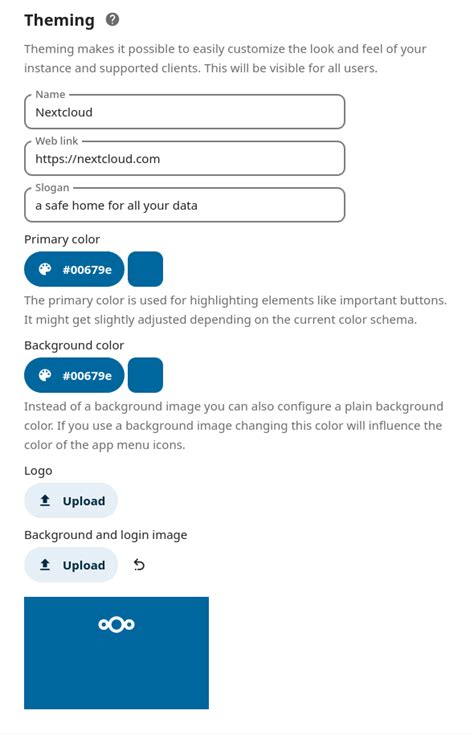 Theming Nextcloud Latest Administration Manual Latest Documentation
