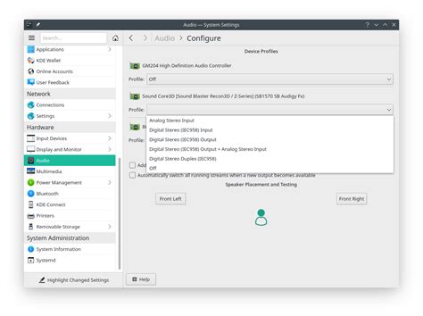 Missing Sound Profiles In Kde Audio Settings Sound Manjaro Linux Forum