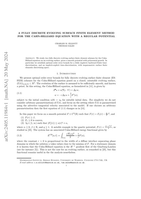 Pdf A Fully Discrete Evolving Surface Finite Element Method For The