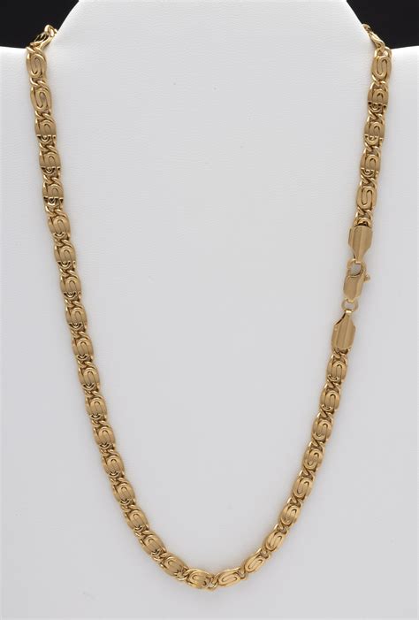 047B Large Diamond Cut Scroll Chain Goldfathers Jewelry