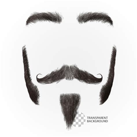Premium Psd Psd Beard Mustache Isolated 3d Render