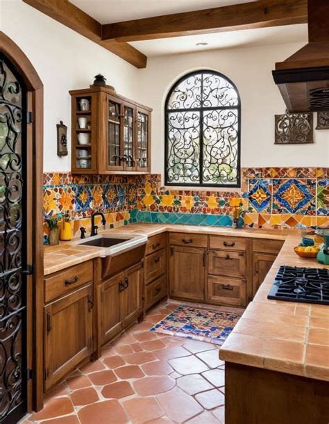 Kitchen Mexican Tile In Kitchen Spanish Style Kitchen Tile Spanish
