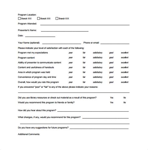 FREE 11 Sample Program Evaluation Forms In PDF