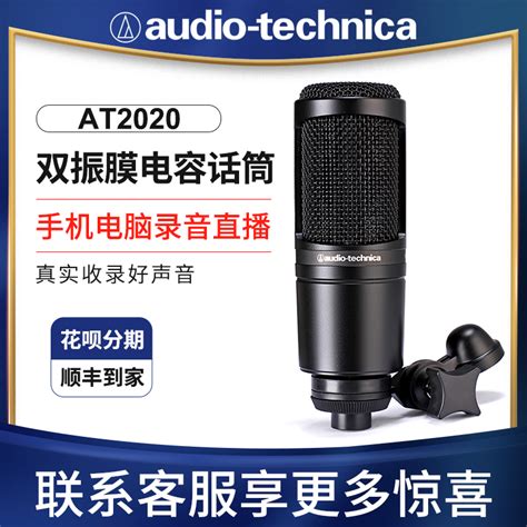 Audiotechnica 铁三角at2020电容麦克风话筒手机声卡直播专业录音 虎窝淘