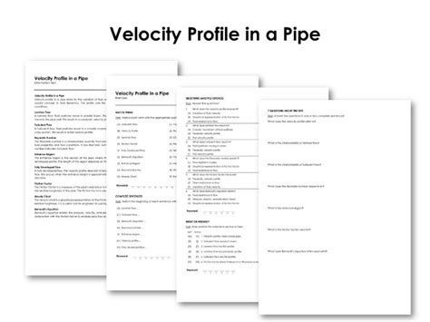 Velocity Profile In A Pipe Teaching Resources
