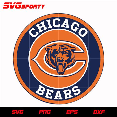 Chicago Bears Circle Logo Svg Nfl Svg Eps Dxf Png Digital File