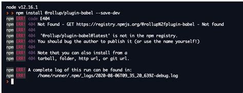 Fail On Install Rollupplugin Babel Is Not In The Npm Registry · Issue 530 · Rollup