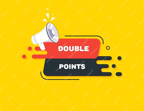 Premium Vector Double Points Flat Color Banner Double Points Vector