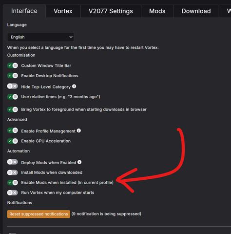 Vortex No Longer Showing Me Enable Mod Notification After Installation On The Newest Update
