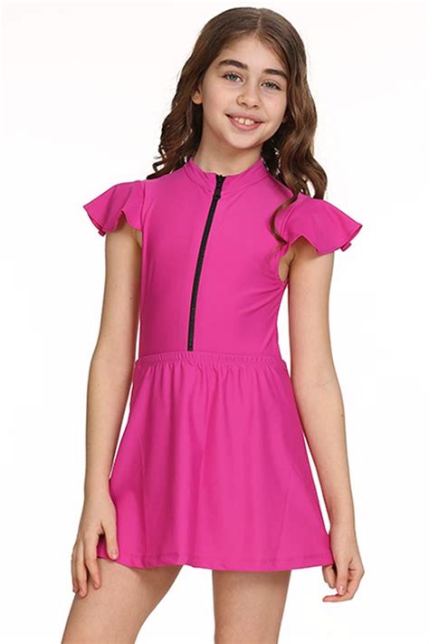 Fuchsia Girls Skirted Swimsuit Remsa Swimwear Swimsuits Cosplay