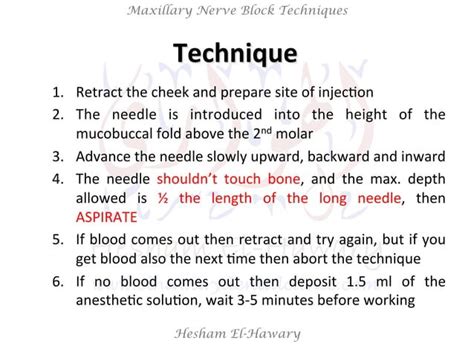 Maxillary Nerve Block Anesthetic Technique With Photos Pdf