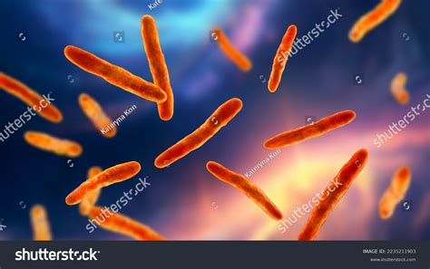 Bacteria Mycobacterium Bovis 3d Illustration Causative Stock