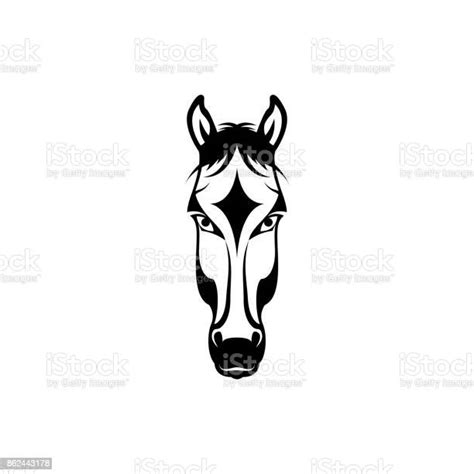 벡터 말 머리 얼굴 복고풍 Hipster 아이콘 엠 블 럼 배지 라벨 템플릿 및 T셔츠 빈티지 디자인 요소 흰색 배경에 고립 0명에 대한 스톡 벡터 아트 및 기타 이미지