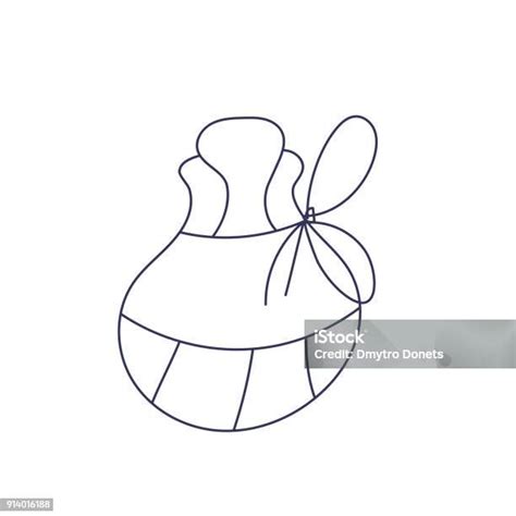 한국 전통 행운 가방 일컬어 Seollal 운 주머니 또는 Bokjumeoni 개요 벡터 일러스트 한국 음력 새 해에 대 한입니다 가방에 대한 스톡 벡터 아트 및 기타