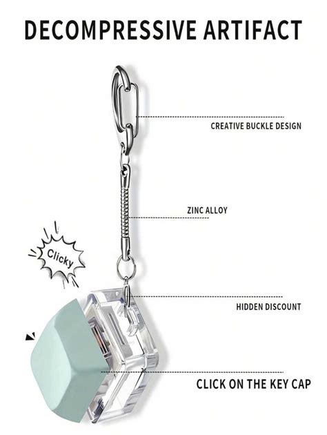 1pc Keyboard Fidget Keychain Decompression Toy Finger Keyboard Toy Decompression Finger