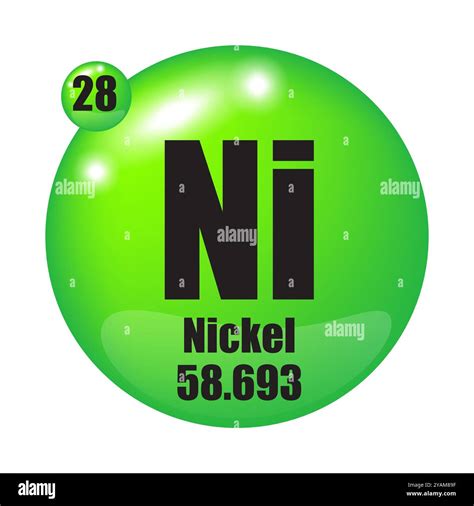 Nickel Element Icon Ni Atomic Symbol Atomic Number 28 Atomic Mass 58 693 Stock Vector Image