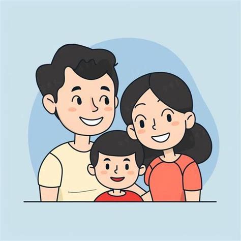 全家福照片一家三口卡通简笔画（流行10张）简笔画图片大全