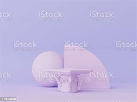 추상 최소 디스플레이 연단의 3d 렌더링은 제품 화장품 프레젠테이션 및 모형을 보여줍니다 파스텔 지구 톤 배경의 쇼케이스 장면 조명 된 단순한 기하학적 모양 0명에 대한