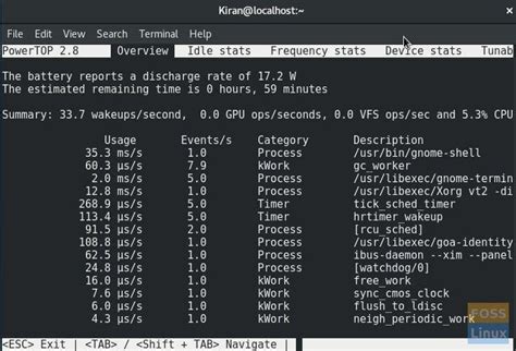 powertop for fedora helps increase laptop s battery life foss linux
