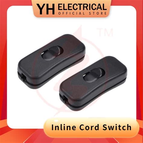 Inline Cord Switch Ac 250v 2a 500w Spst On Off Rocker Switch Table Lamp Desk Light Switch Black