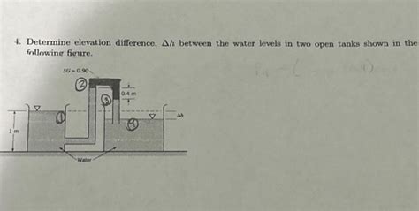 Solved 4 Determine Elevation Difference Ah Between The