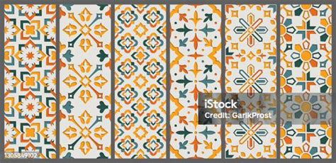 아라비아 동양 장식 꽃 기하학적 아라베스크 매끄러운 패턴을 설정합니다 이스트 모티프 페이퍼 스타일 배경 벡터 일러스트레이션 0명에 대한 스톡 벡터 아트 및 기타 이미지