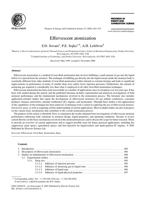 Pdf Effervescent Atomization