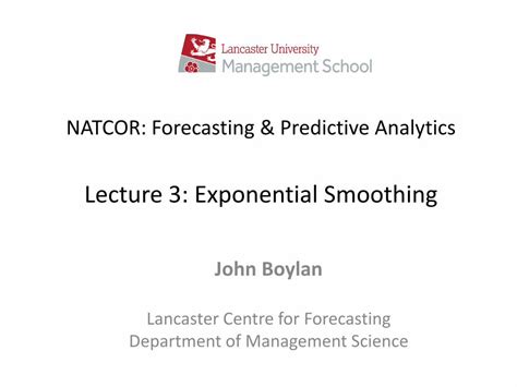 Pdf Lecture 3 Exponential Smoothing · These Are Methods Which Do Link To An Explicit