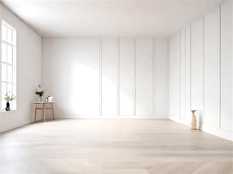 공허한 최소한의 방 인테리어 디자인과 물고기 ⁇ 바닥 인공지능 생성 프리미엄 사진