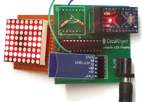 Circuit Digest — Bluetooth Controlled 8x8 Led Matrix Sign Board