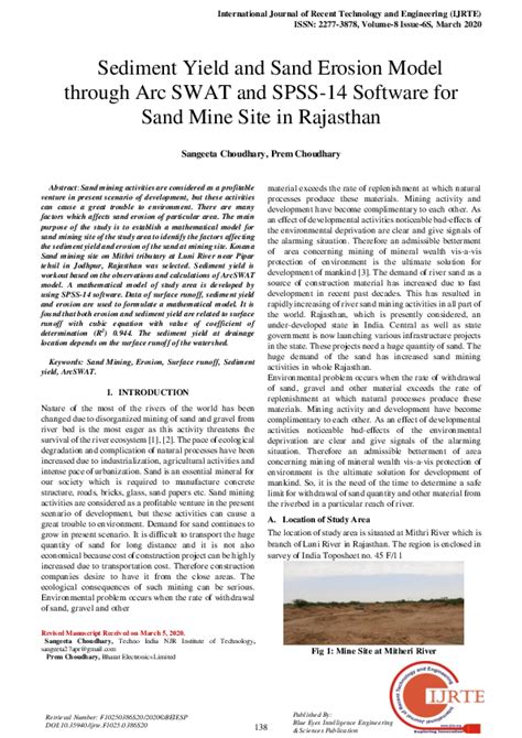 Pdf Sediment Yield And Sand Erosion Model