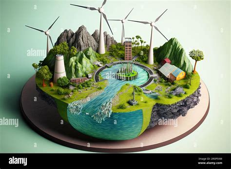Green Energy Industry Using Alternative Sources Such Wind Solar And