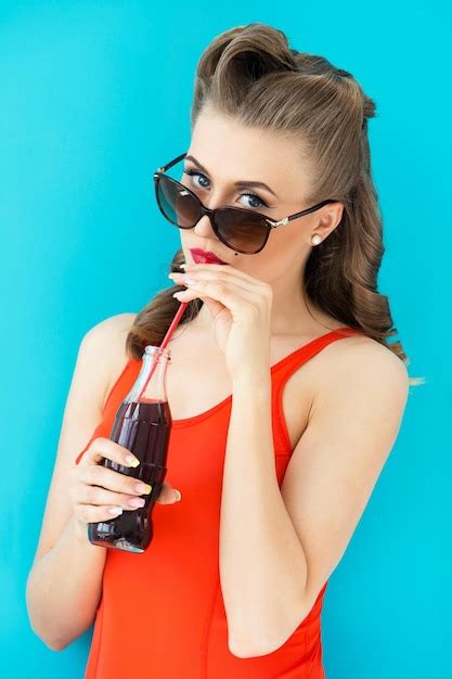 Premium Photo Pinup Girl In Red Swimsuit