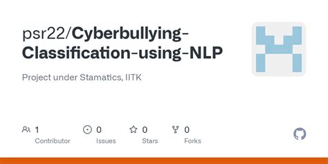 Github Psr22 Cyberbullying Classification Using Nlp Project Under Stamatics Iitk