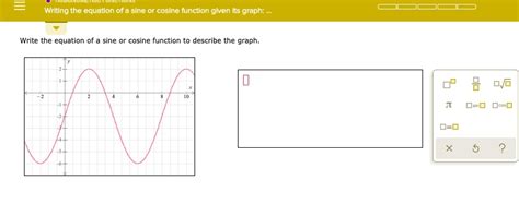 Solved Writing The Equation Of A Sine Or Cosine Function Given Its Graph Write The Equation