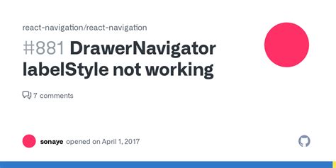 Drawernavigator Labelstyle Not Working · Issue 881 · React Navigationreact Navigation · Github