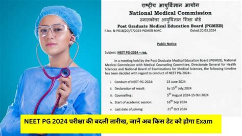 Neet Pg 2024 परीक्षा की बदली तारीख जानें अब किस डेट को होगा Exam Tazahindi Latest News In