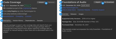 Unity Manual Details View