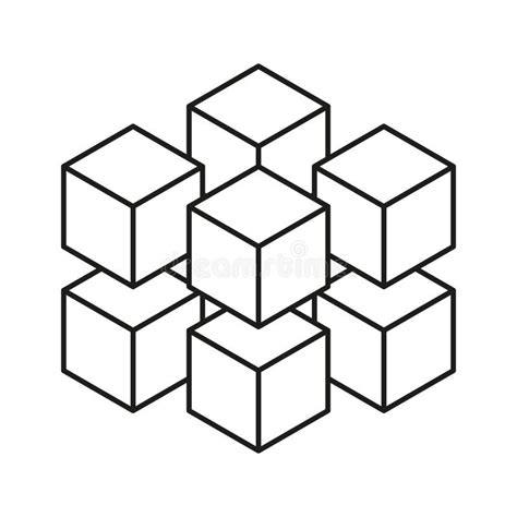 Blockchain Cube Network Geometric Cube Pattern Digital Technology