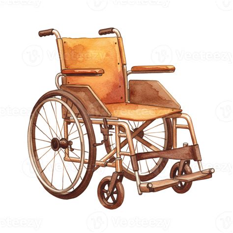 Vintage Watercolor Wheelchair Illustration 59524238 Png