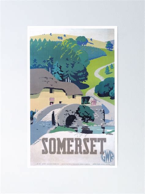 Somerset Gwr Vintage Railway Travel Poster 1936 Poster For Sale By Baslade93 Redbubble