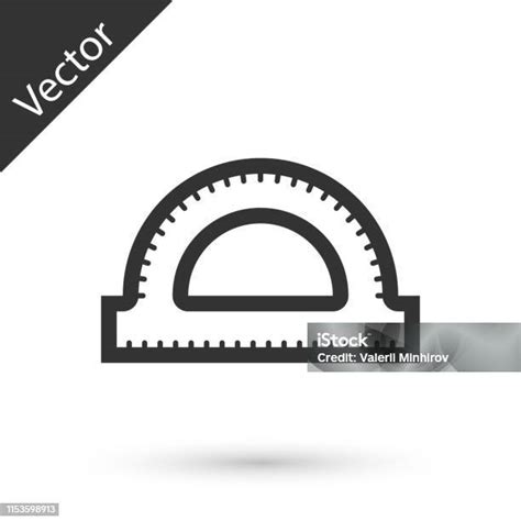 흰색 배경에 고립 된 측정도 아이콘에 대 한 회색 각도기 그리드 기울기 각도 측정기 측정 도구 기하학적 기호입니다 벡터 일러스트 각도기에 대한 스톡 벡터 아트 및 기타