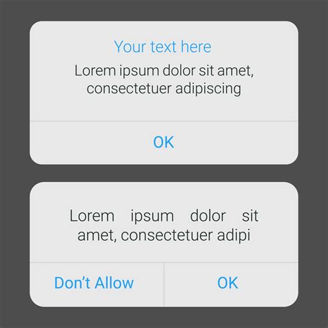 Notification Boxes Template Smartphone Warning Or Message Interface Vector Illustration