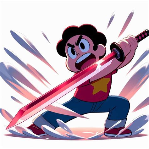 Steven Universe Wielding Rose Gem Sword By Dragonstar731 On Deviantart
