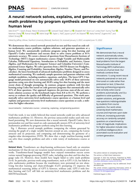 A Neural Network Solves Explains And Generates University Math Problems By Program Synthesis