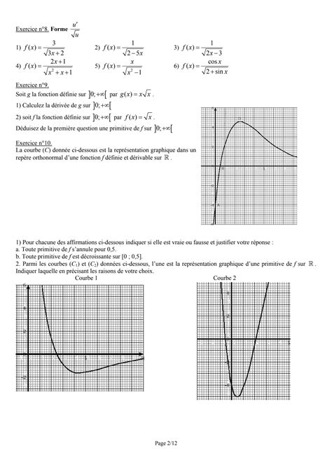 Solution Exercices Fonctions Primitives 2bac Sciences Physiques Et Svt