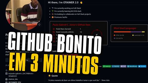 Atualizadocomo Personalizar O Perfil Do Github Em 3 Minutos Youtube