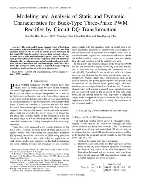 Pdf Modeling And Analysis Of Static And Dynamic Characteristics For Buck Type Three Phase Pwm