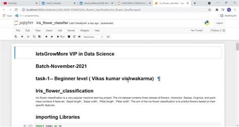 vikas k vishwakarma on linkedin task1 datascience github internship iris project community…